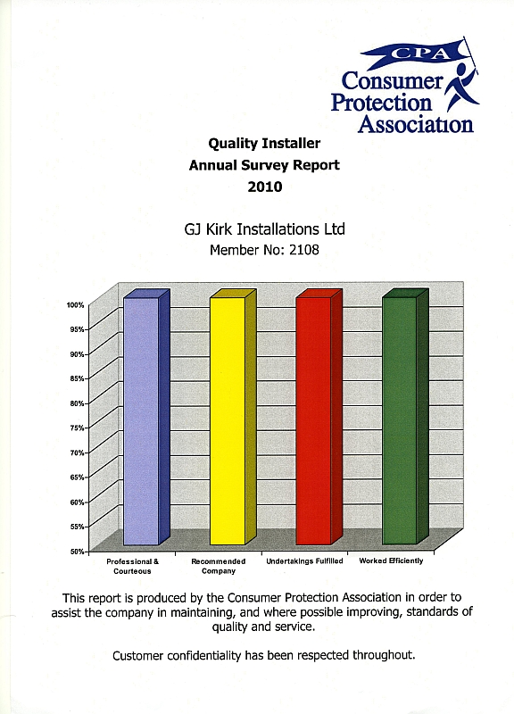 GJ Kirk Installations Ltd | CPA Customer Satisfaction Reports 2010 & 2011