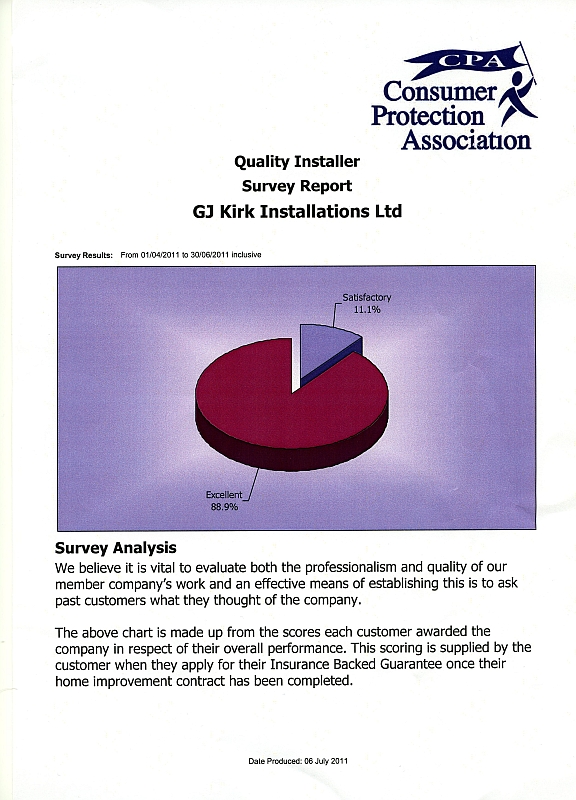 GJ Kirk Installations Ltd | CPA Customer Satisfaction Reports 2010 & 2011
